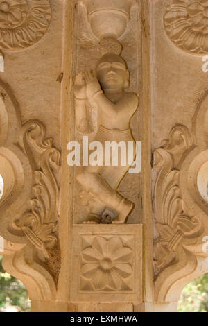 Stone carving art on Kesar Bagh royal cremation ground, Bundi ...