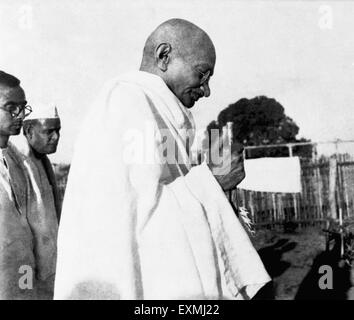 Mahatma Gandhi ; walking at Sevagram Ashram ; 1940 ; India Stock Photo ...