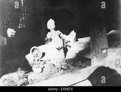 Damaged deities, caused by riots between Hindus and Muslims in Noakhali ...