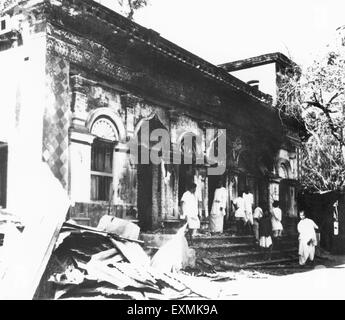 Houses damaged by the Hindu Muslim riots in Noakhali East Bengal ...