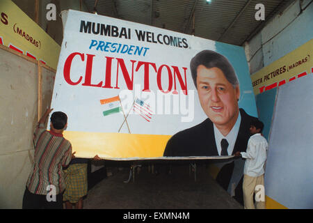 Bill Clinton posters mumbai india Stock Photo - Alamy