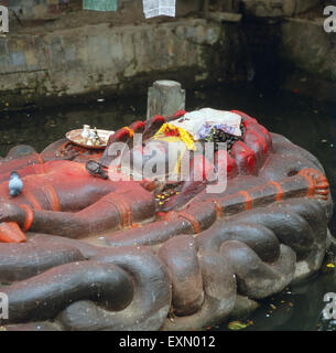Nepal, Kathmandu Valley, Budhanilkantha, hindu temple, Sleeping Vishnu ...