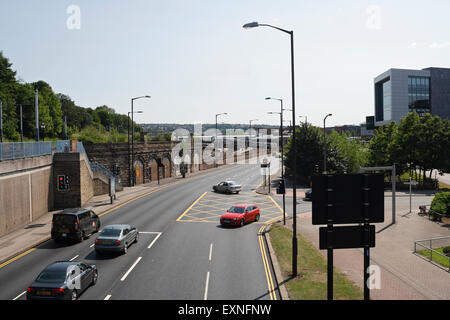 Sheffield city centre Inner ring road A61 towards Ponds forge ...