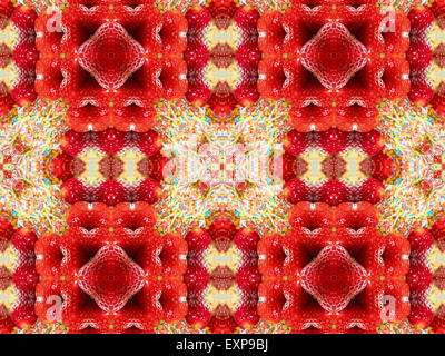 red Ethnic pattern. Abstract kaleidoscope fabric design Stock Photo - Alamy