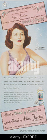 1950s UK Max Factor Magazine Advert Stock Photo - Alamy