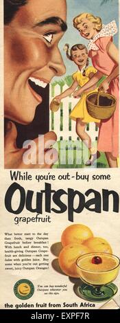 1950s UK Outspan Magazine Advert Stock Photo - Alamy
