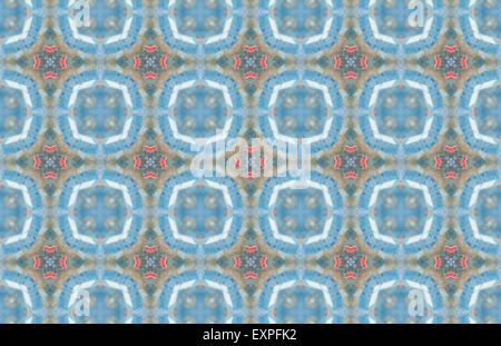 Blue Ethnic pattern. Abstract kaleidoscope fabric design Stock Photo ...