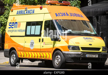 emergency ambulance Barcelona Catalonia Spain Stock Photo - Alamy