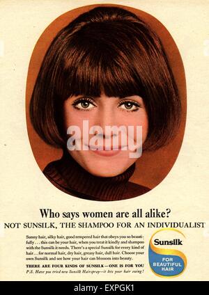 1960s UK Sunsilk Shampoo Magazine Advert Stock Photo - Alamy
