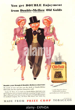 1930s USA Old Gold Magazine Advert Stock Photo - Alamy
