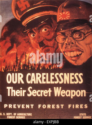 1940s USA Prevent Forest Fires Magazine Advert Stock Photo - Alamy