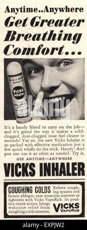 1950s UK Vicks Magazine Advert Stock Photo - Alamy
