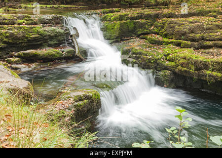 Waterfalls on the River Nedd Fechan in Pontneddfechan, Neath Valley ...