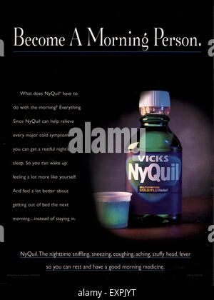 1990s UK Vicks Magazine Advert Stock Photo - Alamy