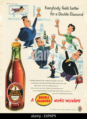1950s UK Double Diamond Magazine Advert Stock Photo - Alamy