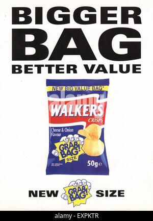 1990s UK Walkers Magazine Advert Stock Photo - Alamy