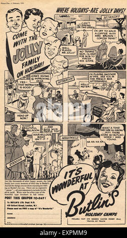 1960s UK Butlin's Magazine Advert Stock Photo - Alamy