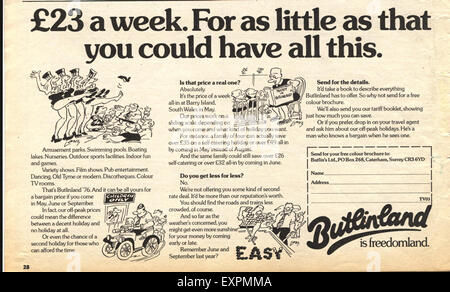 1960s UK Butlin's Magazine Advert Stock Photo - Alamy