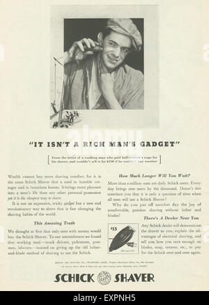 1930s USA Schick Magazine Advert Stock Photo - Alamy