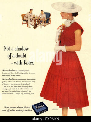 1950s USA Kotex Magazine Advert Stock Photo - Alamy