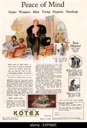 1920s USA Kotex Magazine Advert Stock Photo - Alamy