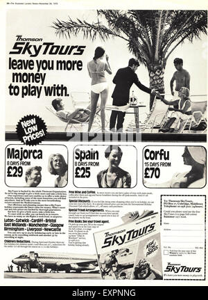 1970s UK Thomson Holidays Magazine Advert Stock Photo - Alamy
