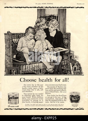 1920s USA Scot Tissues/ Waldorf Magazine Advert Stock Photo - Alamy