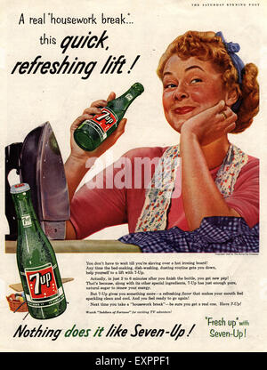 1950s USA 7up Magazine Advert Stock Photo - Alamy