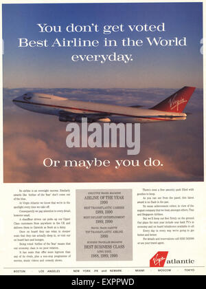 1980s UK Virgin Atlantic Magazine Advert Stock Photo - Alamy