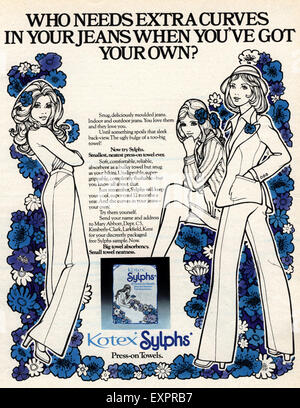 1960s UK Kotex Magazine Advert Stock Photo - Alamy