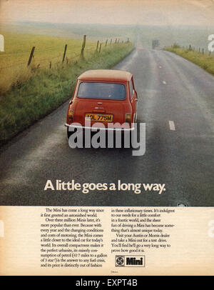 1960s UK Mini Cars Magazine Advert Stock Photo - Alamy