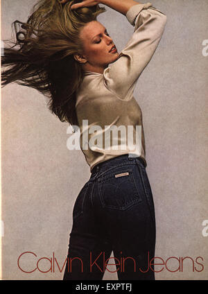 1970s USA Calvin Klein Jeans Magazine Advert Stock Photo - Alamy