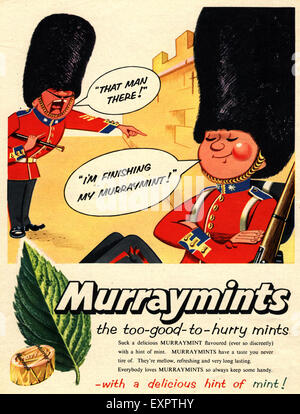 1950s UK Murraymints Magazine Advert Stock Photo - Alamy