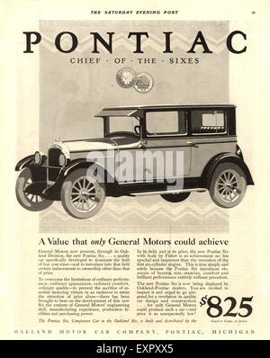 1920s USA Pontiac Magazine Advert Stock Photo - Alamy