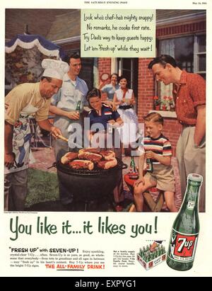 1950s USA 7up Magazine Advert Stock Photo - Alamy
