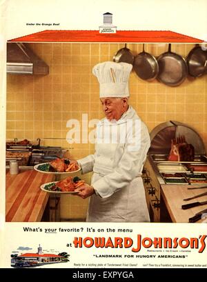 1950s USA Howard Johnson's Magazine Advert Stock Photo - Alamy