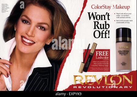 1990s UK Revlon Magazine Advert Stock Photo - Alamy