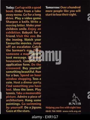 2000s UK RNIB Magazine Advert Stock Photo - Alamy