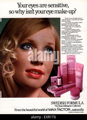 1970s UK Max Factor Magazine Advert Stock Photo - Alamy