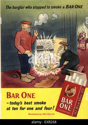 1950s UK Bar One Magazine Advert Stock Photo - Alamy