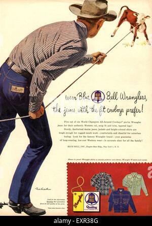 1950s USA Wrangler Magazine Advert Stock Photo - Alamy