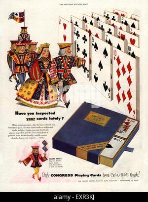 1940s USA Congress Playing Cards Magazine Advert Stock Photo: 85330323 ...
