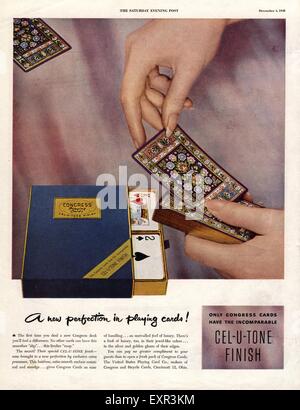 1950s USA Congress Playing Cards Magazine Advert Stock Photo - Alamy