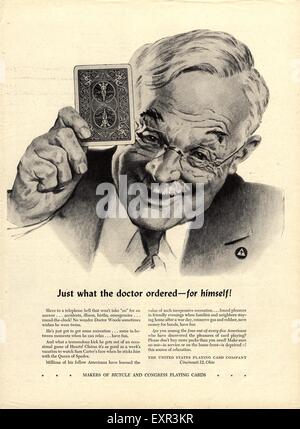1940s USA Congress Playing Cards Magazine Advert Stock Photo - Alamy