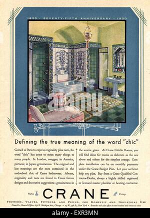 1930s USA Crane Magazine Advert Stock Photo - Alamy