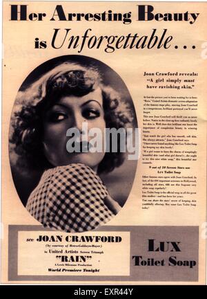 1930s USA Lux Magazine Advert Stock Photo - Alamy