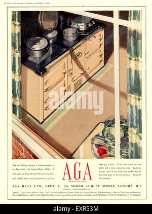 1930s UK Aga Magazine Advert Stock Photo - Alamy