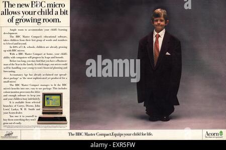 1980s UK Acorn Atom Computers BBC Magazine Advert Stock Photo - Alamy