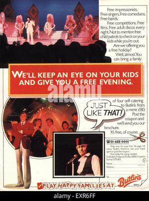 1980s UK Butlin's Magazine Advert Stock Photo - Alamy