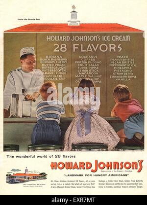 1950s USA Howard Johnson's Magazine Advert Stock Photo - Alamy